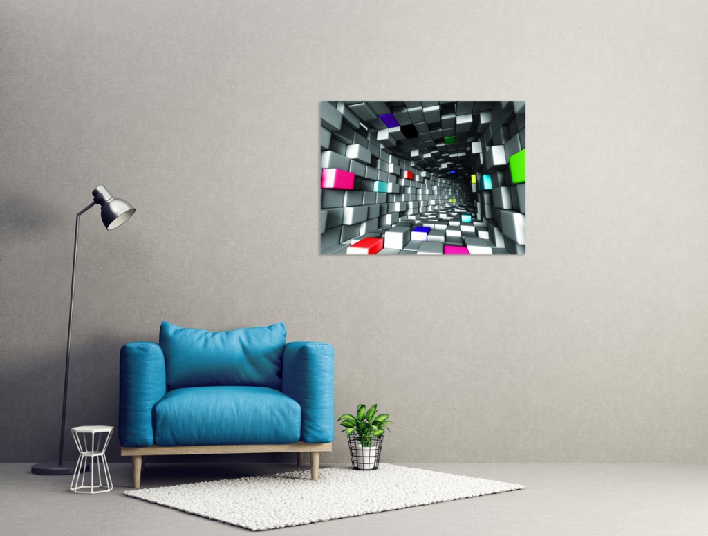 3D obraz Barevné kostky, 60x60 cm | DESIGN OUTLET