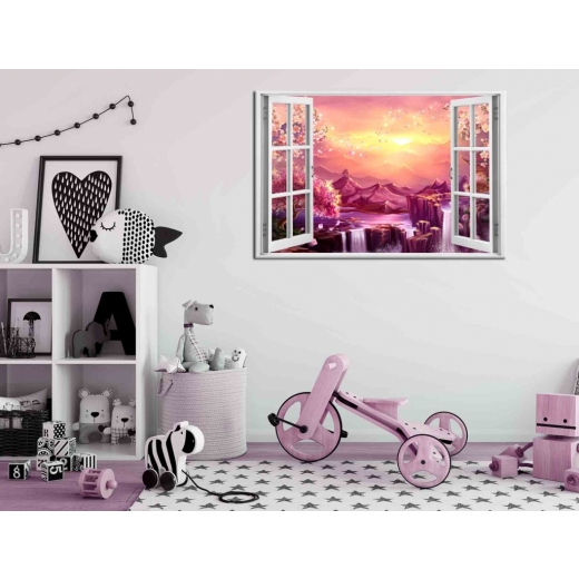 3D obraz Okno sakury, 60x40 cm | DESIGN OUTLET