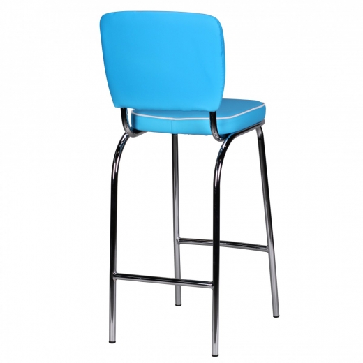 Modrá retro stolička k barovému stolu Elvis | DESIGN OUTLET
