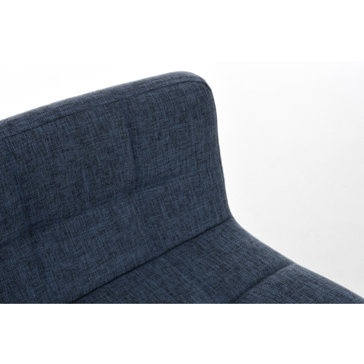 Barová stolička Lincoln, textil, modrá | DESIGN OUTLET