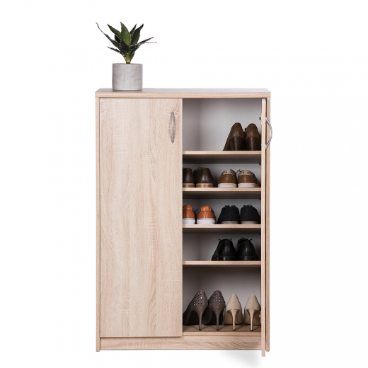 Vysoká skriňa na topánky do predsiene Haven, Sonoma dub | DESIGN OUTLET