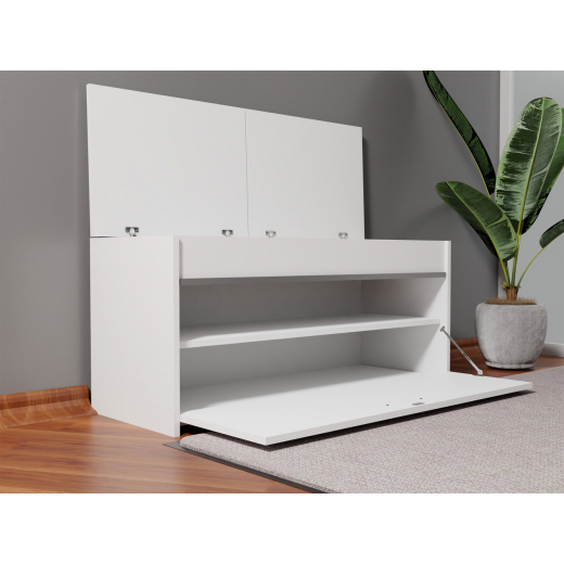 Botník s lavicou Roma, 100 cm, biela | DESIGN OUTLET