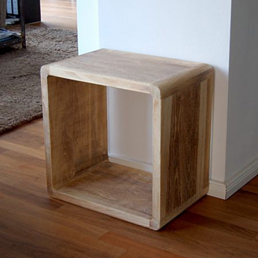 Konferenčný stolík drevený Retro Cube 52x52 cm | DESIGN OUTLET