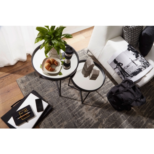 Odkladací stolík Arni (Súprava 2 ks), čierna | DESIGN OUTLET