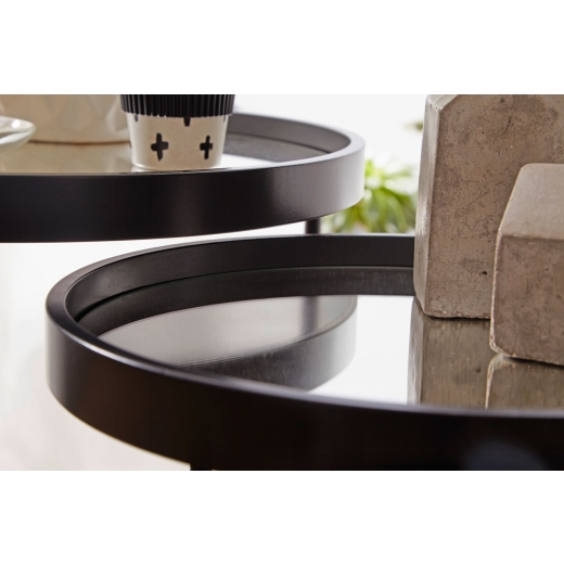 Odkladací stolík Arni (Súprava 2 ks), čierna | DESIGN OUTLET